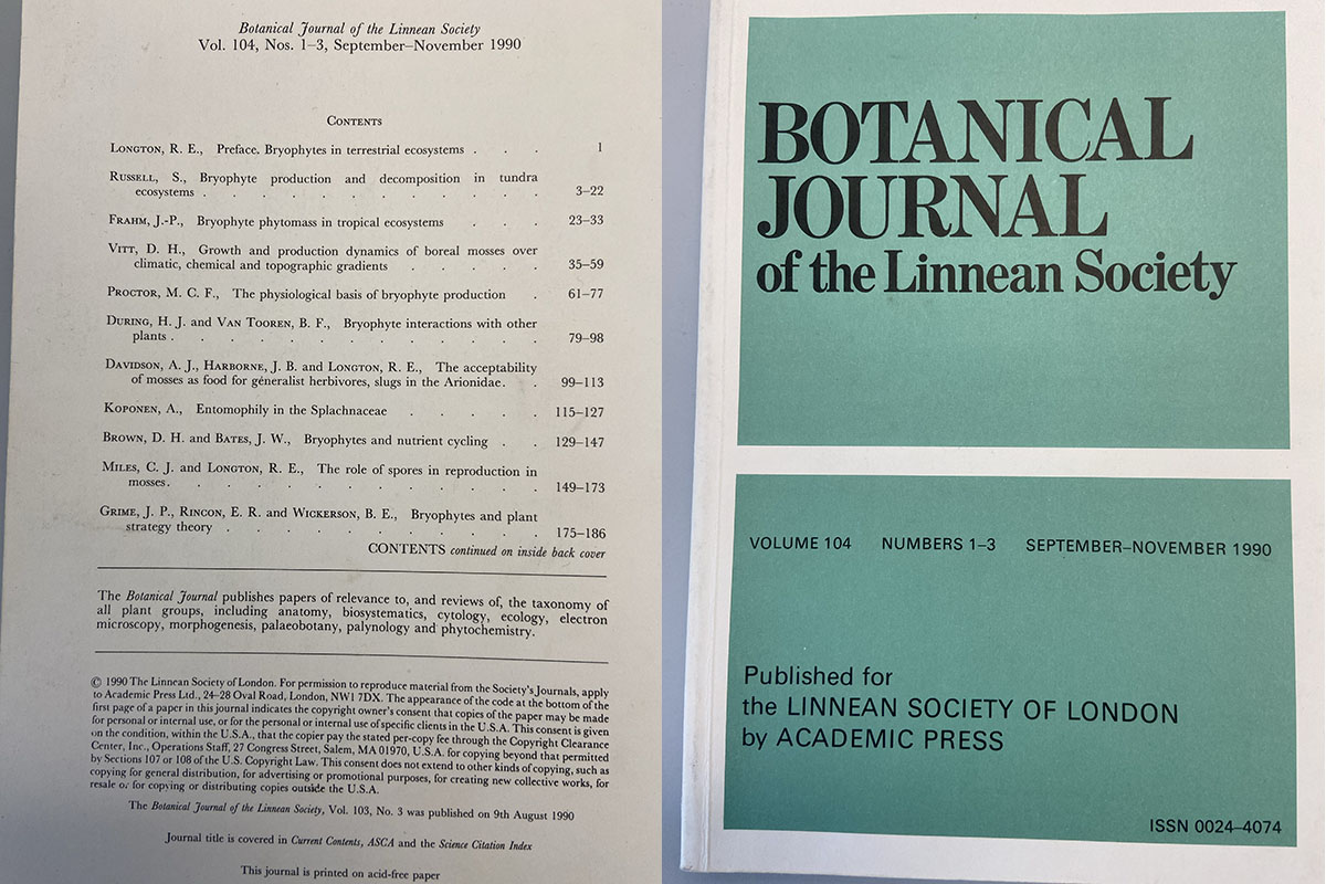 Bryology books for sale in support of research | Bernard Goffinet ...